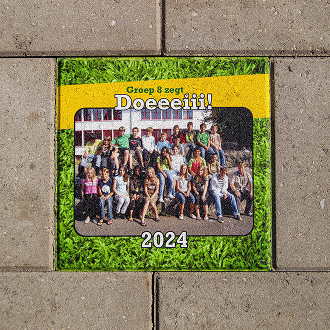 Stoeptegel Groep 8 Zegt Doei | 123sticker.nl